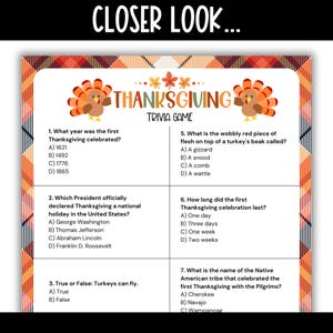 Thanksgiving Fall Trivia Activities Game Printable Bundle for Kids ...