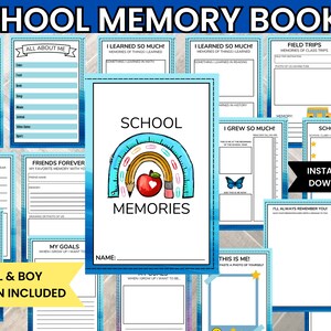 Elementary School Memory Journal INSTANT DOWNLOAD Printable End of Year ...