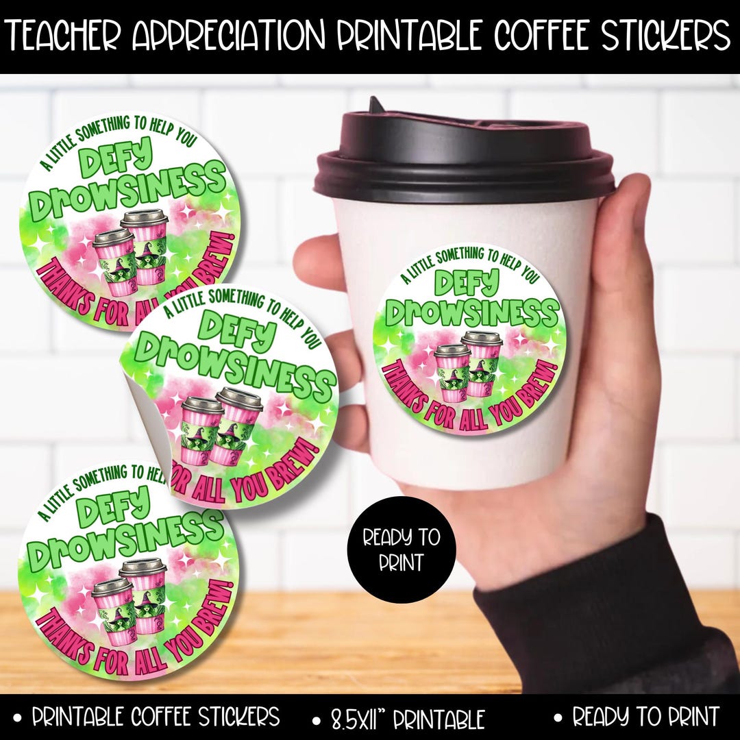 Wicked Coffee Sticker Teacher Employee Staff Appreciation Week Download ...