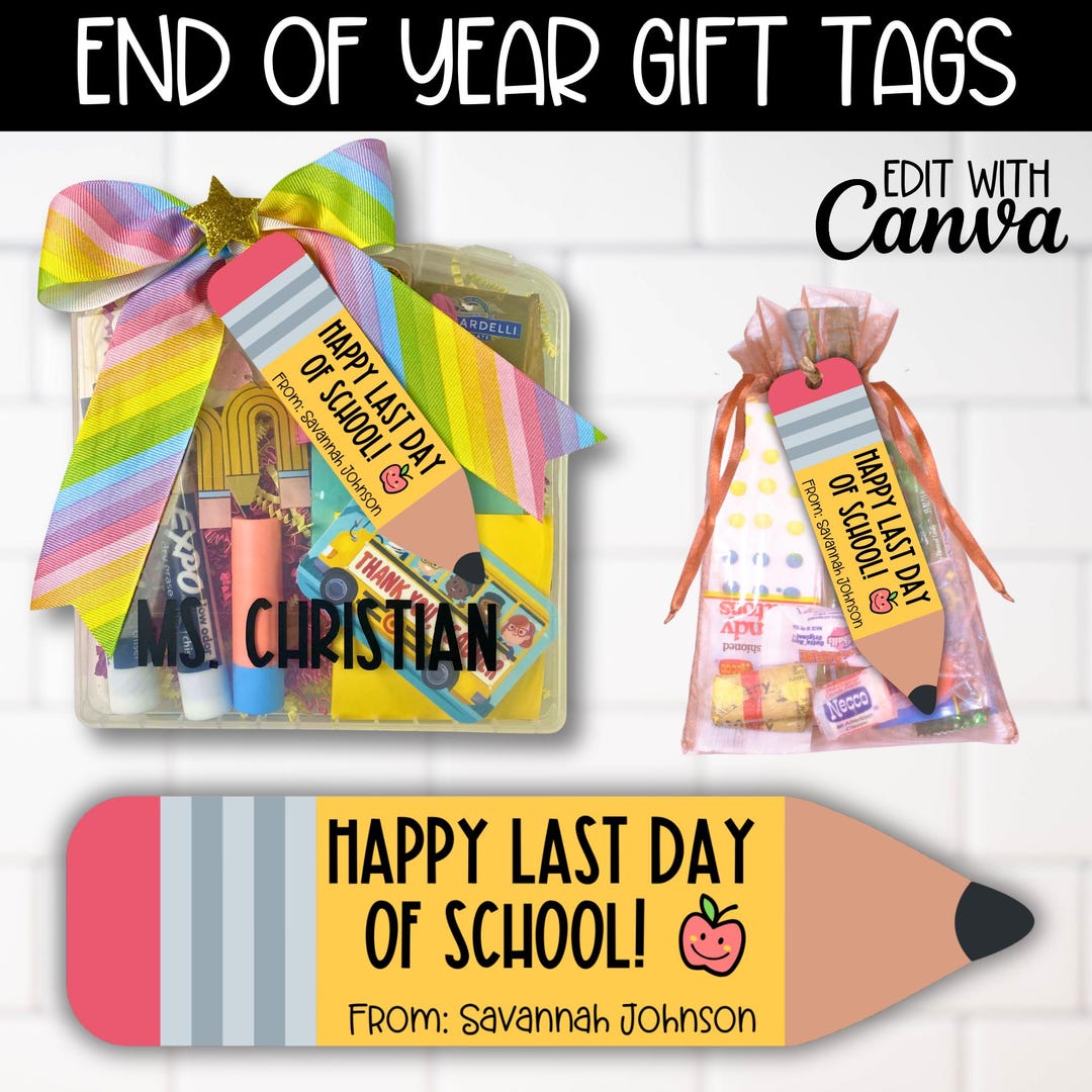 End of Year Teacher Pencil Gift Tag, Last Day of School Gifts Ideas ...