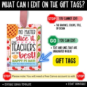 Pi Day Teacher Staff Appreciation Sign Posters Gift Tag Bundle, 3.14 ...