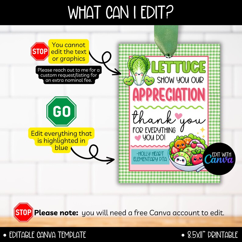 Salad Bar Teacher Nurse Staff Appreciation Week Lunch Theme Gift Tags ...