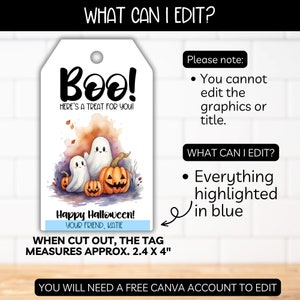 Halloween Boo Basket Printable Treat Tag Template, Boo Favor Tags ...