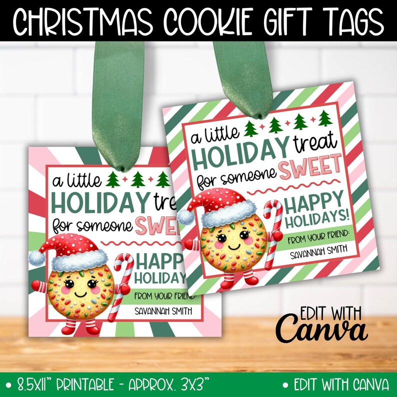 Holiday Homemade Cookies Gift Tags, Home Baked Christmas Sugar Cookie ...