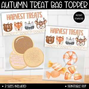 Harvest Fall Treat Bag Topper, Classroom Treat Bag, Cookie Bag Topper ...