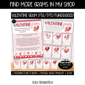 Valentines Day Fundraiser Flyer Forms Tag Template PTA PTO Fundraising ...