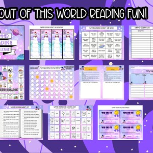 Outer Space Summer Reading Charts for Kids | Reading Reward Chart ...