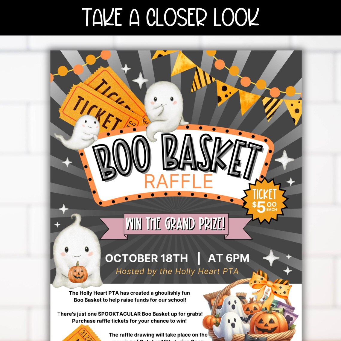 Halloween Raffle Ticket Fundraiser Flyer Bundle, Raffle Ticket Post ...