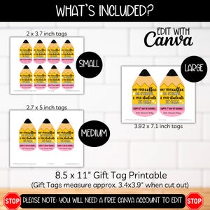 Back to School Teacher Coffee Pencil Gift Tag, 1st Day Welcome Back ...