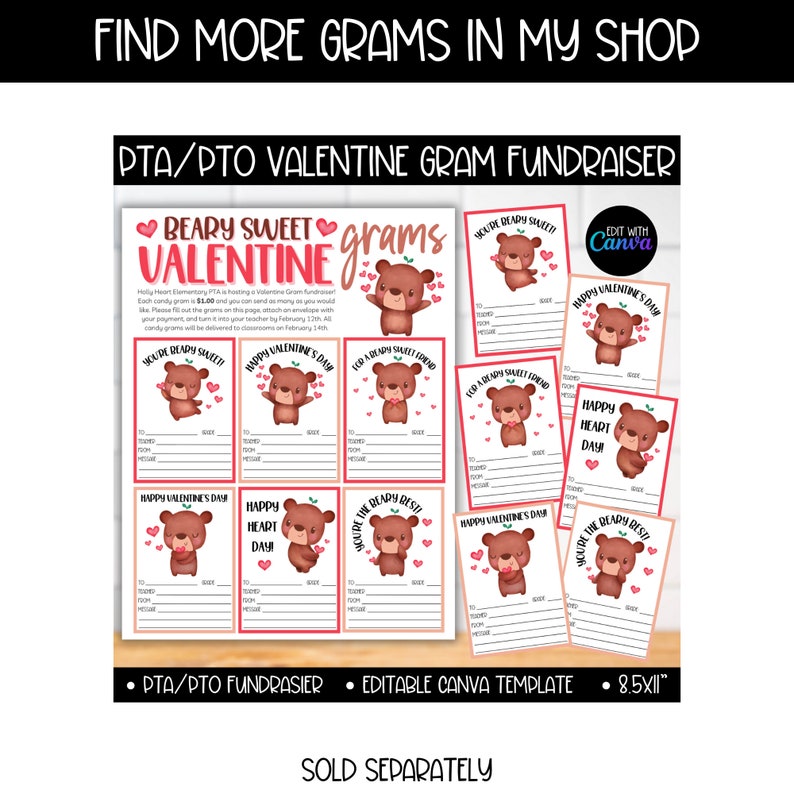 PTA PTO Spring Candy Grams Template Fundraiser, Bunny Grams, Easter ...
