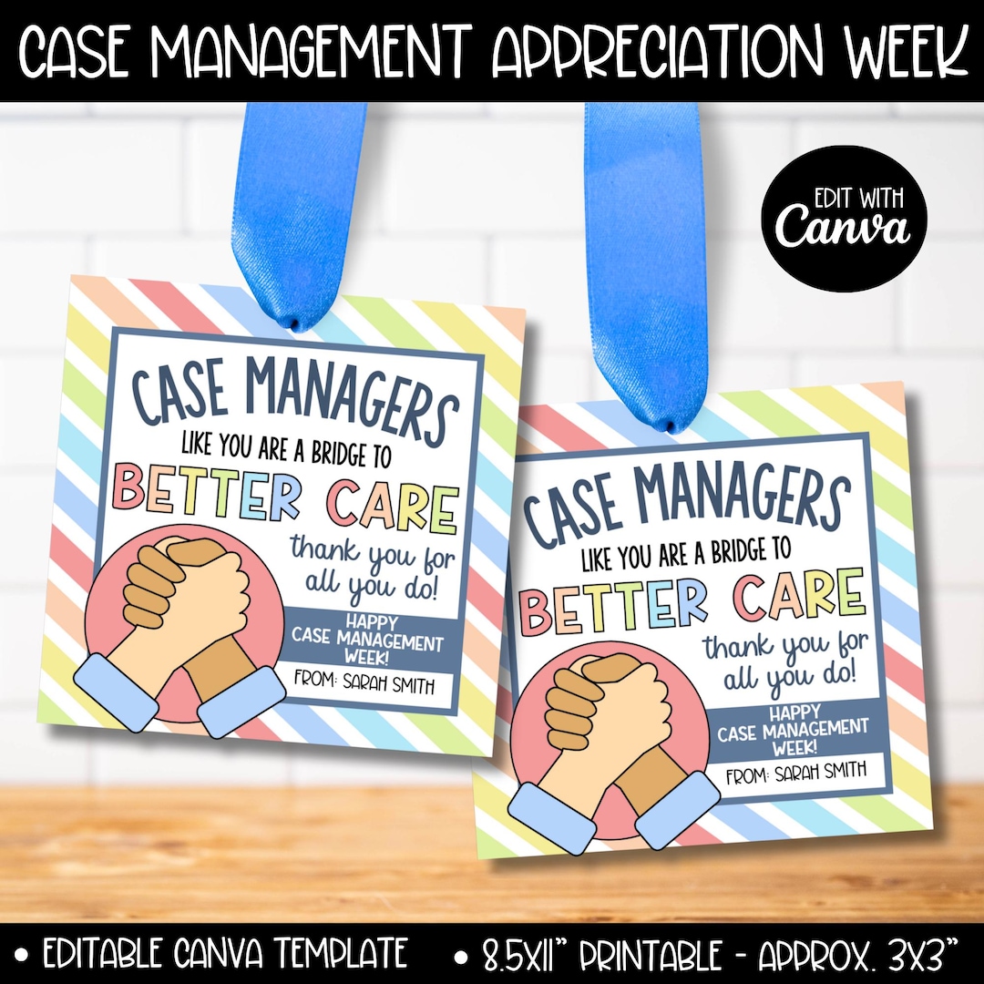 Case Manager Week Gift Tag, Case Resource Management Appreciation Week ...