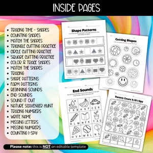 Pre-k Kindergarten Early Finisher Educational Worksheets Workbook, ABC ...
