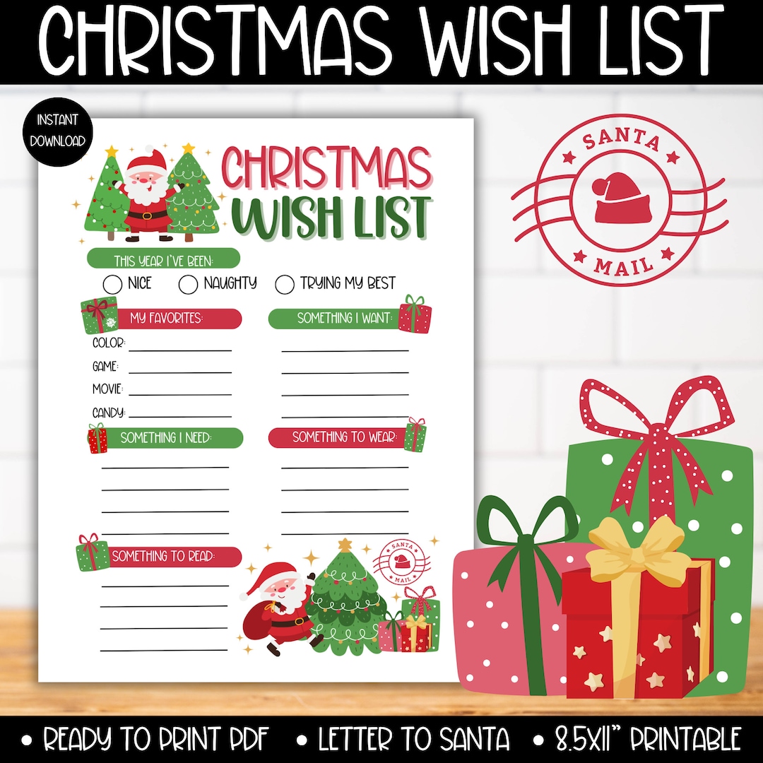 Christmas Letter to Santa Wish List Activity Craft, Something I Want ...