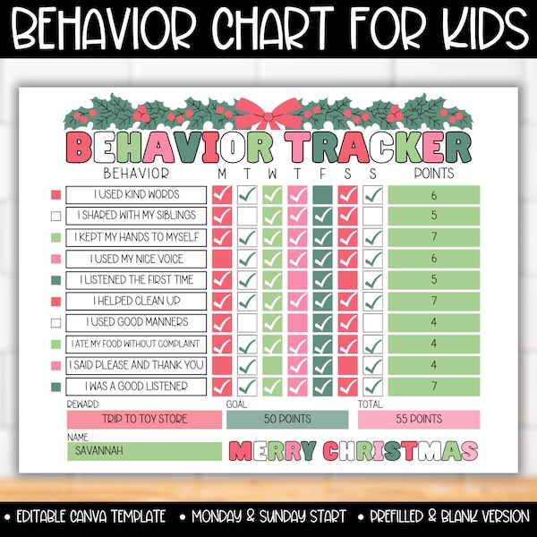 Behavior Chart - Etsy