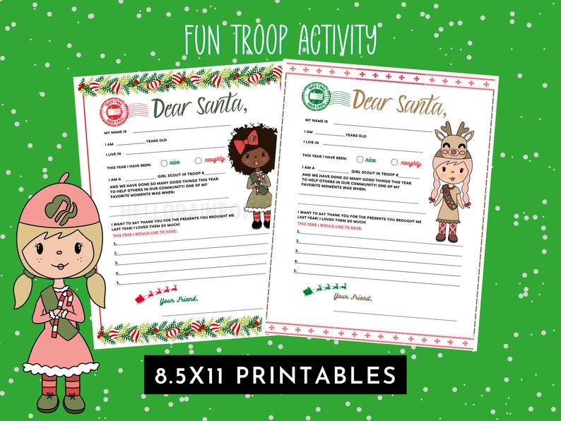 Girl Scout Christmas Letter to Santa Girl Scout Troop - Etsy