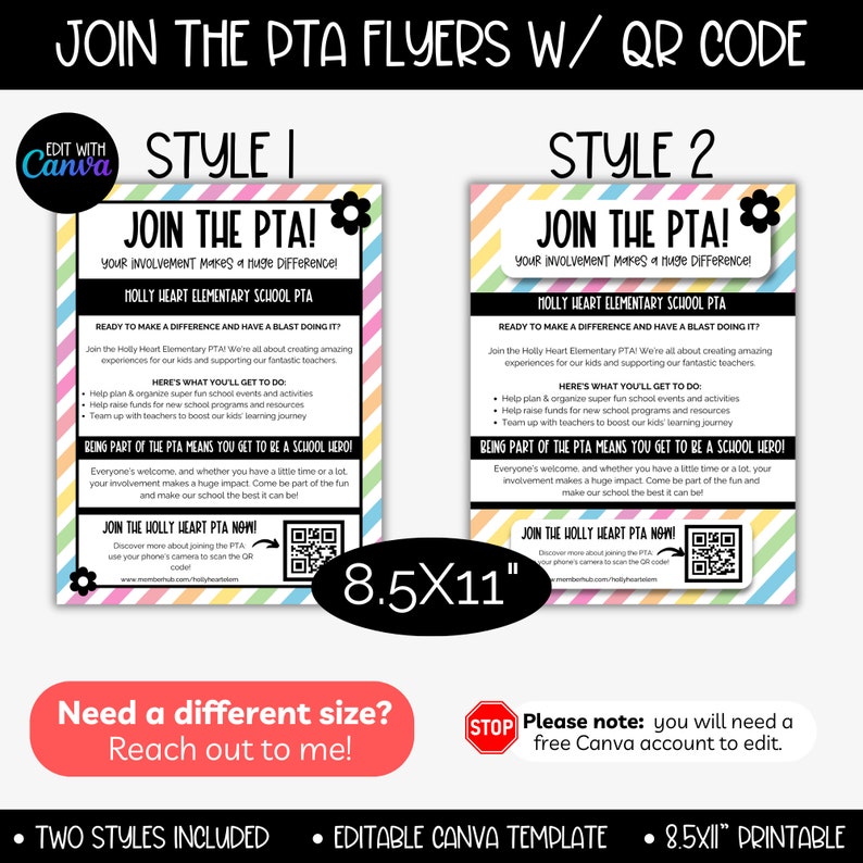 PTA Flyer Forms Template BUNDLE, PTA Newsletter, Mitgliedsformular ...