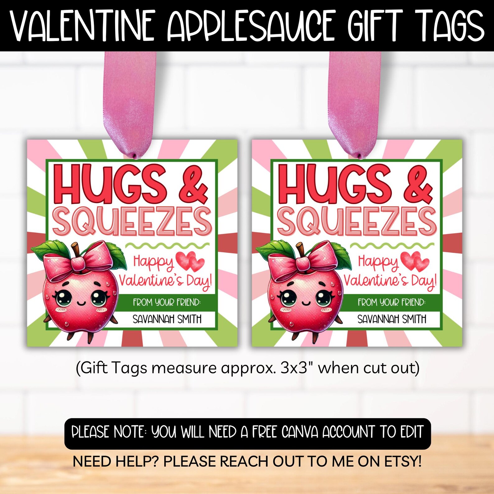 Valentine's Day Applesauce Cards, Valentine Apple Sauce Pouch Class ...