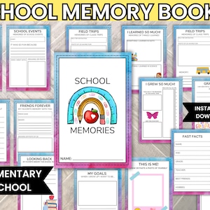 Elementary School Memory Journal INSTANT DOWNLOAD Printable End of Year ...