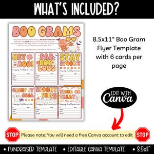 Halloween Boo Gram School Fundraiser Flyer Template, PTA PTO Groovy ...