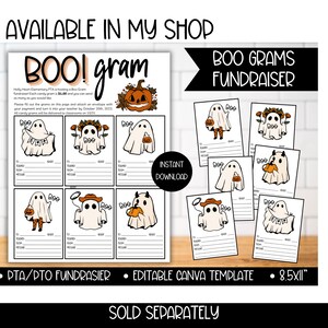 PTA PTO Boo Gram Fundraiser Flyer Template, School Fundraiser Ideas ...