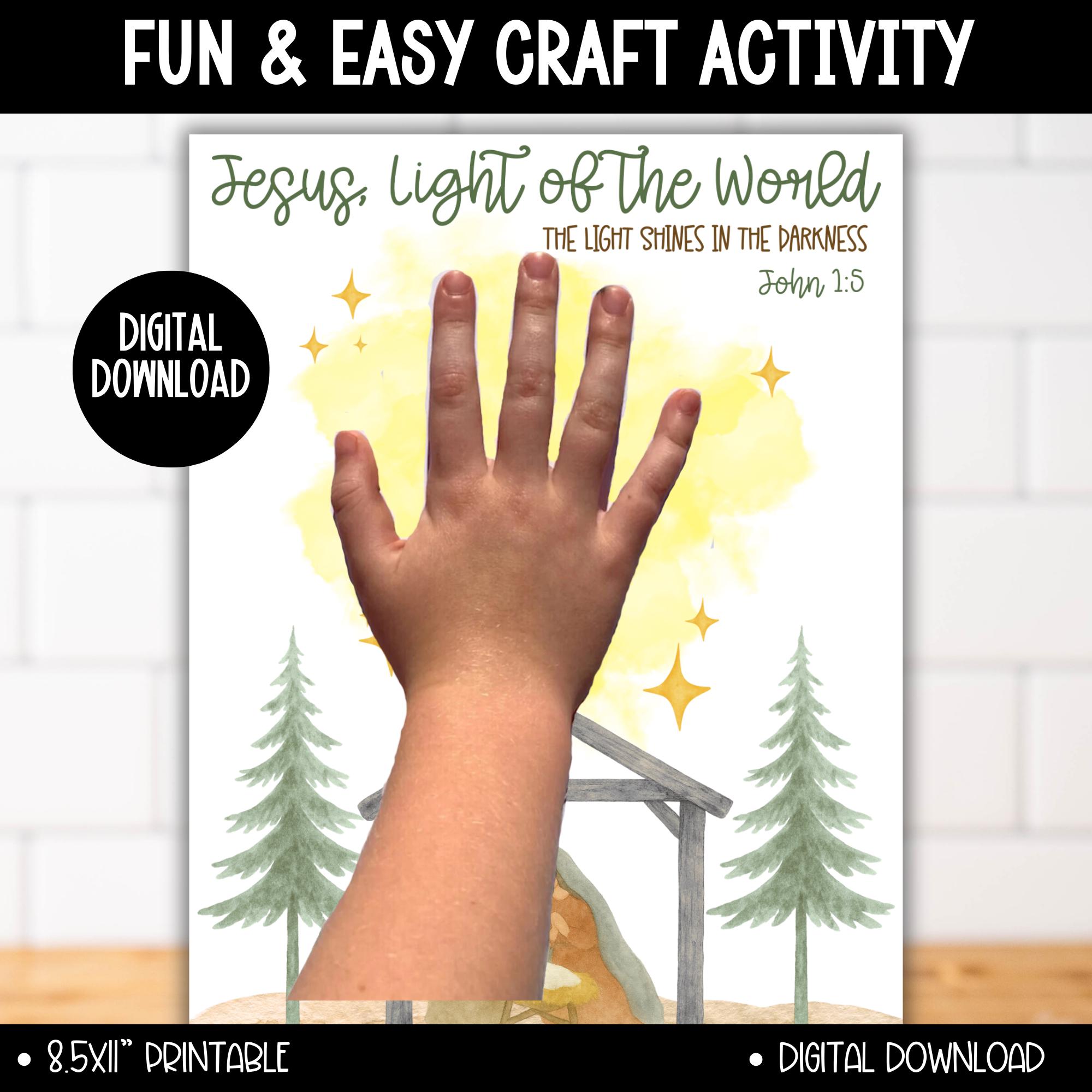 Light of the World Handprint Craft, Christian Baby Jesus Christmas ...