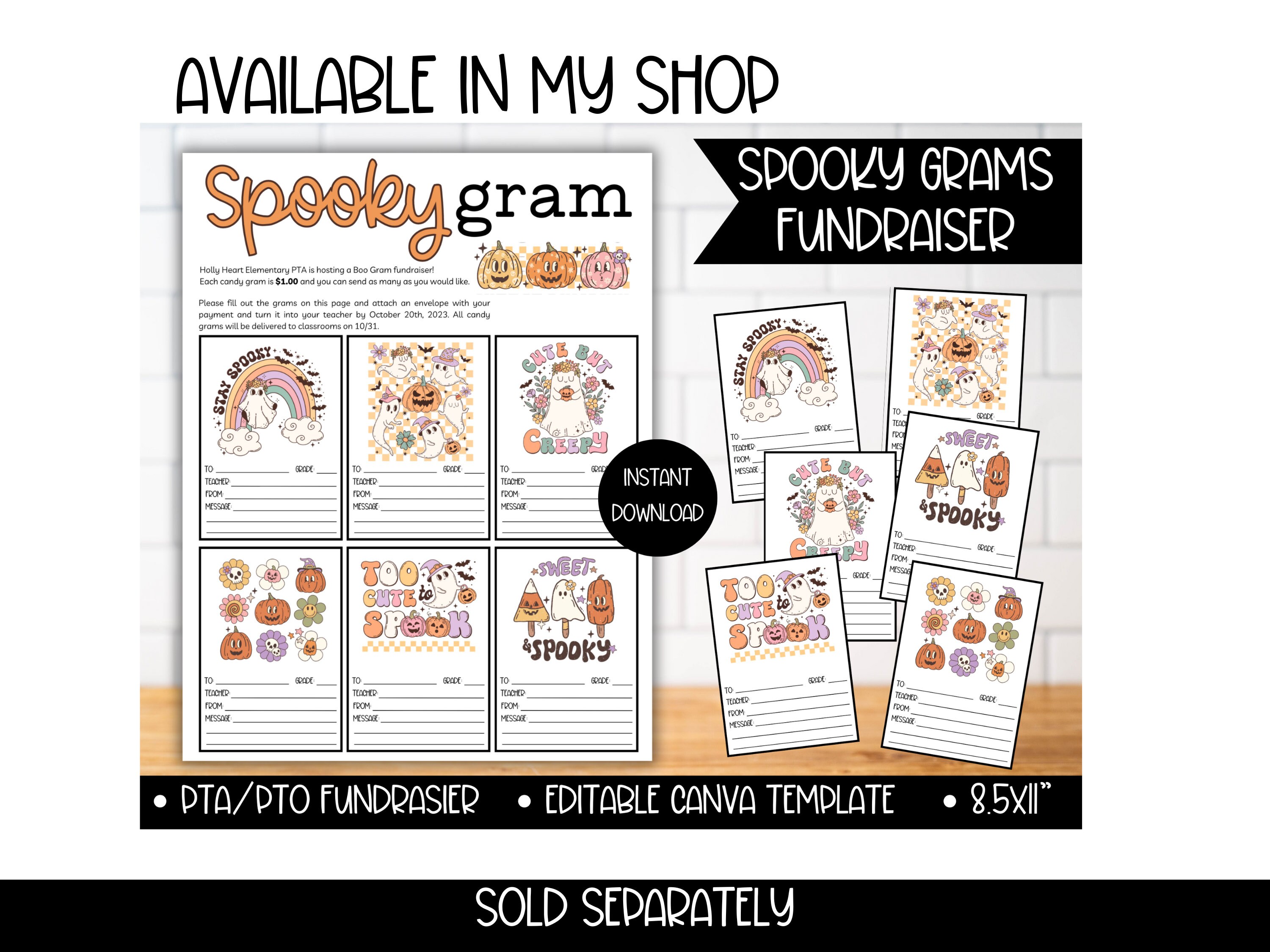 PTA PTO Boo Gram Flyer Template, School Fundraiser Ideas, Boo Gram ...