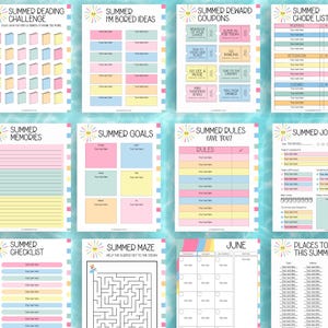 Editable Summer Planner for Kids Template, Kid Summer Reading Behavior ...