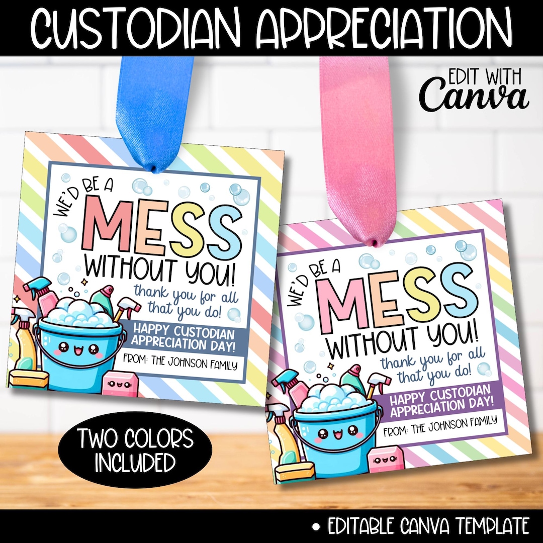 Custodians Appreciation Day Gift Tags, PTA PTO Gifts, World's Best ...