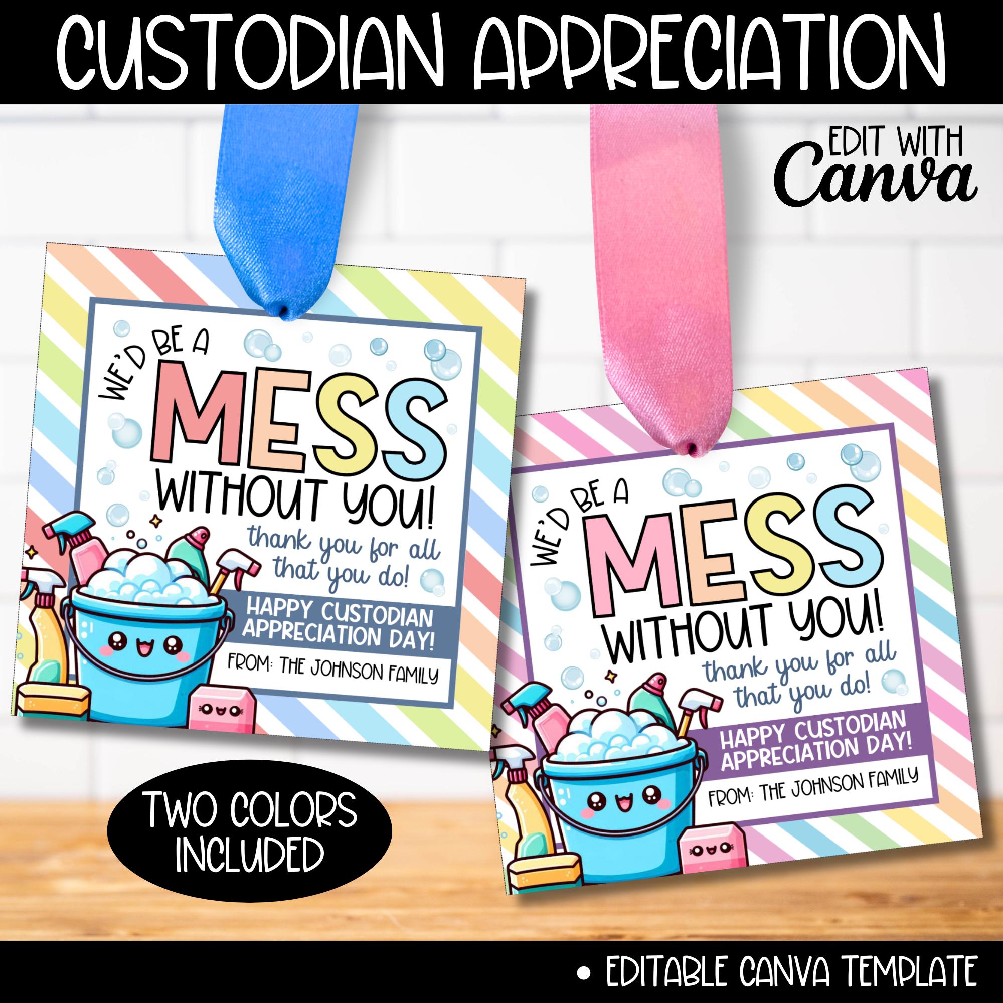 Custodians Appreciation Day Gift Tags, PTA PTO Gifts, World's Best ...