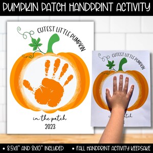 Pumpkin Handprint Printable Art Craft, Homeschool Craft, Kids Fall Art ...