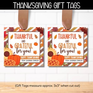 Editable Thanksgiving Treats Gift Tags for Kids Teachers Employees ...