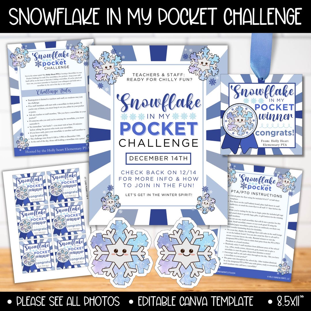 Winter Teacher Appreciation Inclusive Holiday Flyer Template, Snowflake ...