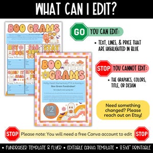Halloween Boo Gram School Fundraiser Flyer Template Bundle, PTA Groovy ...