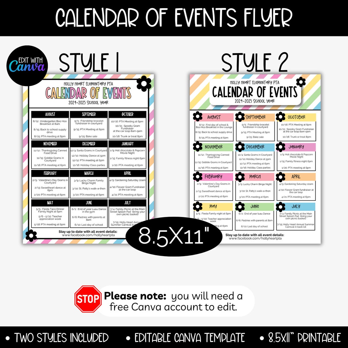 PTA Flyer Forms Template BUNDLE, PTA Newsletter, Mitgliedsformular ...