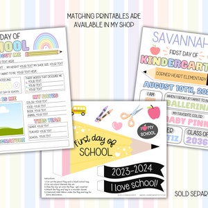 First Day of School Chalkboard Pastel Sign Countdown | 1st Day Back to ...