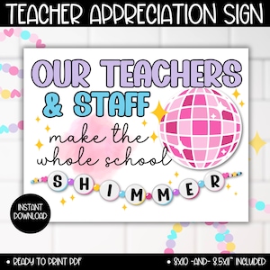 Teacher Staff Appreciation Week Pop Star Theme Poster Sign Printable ...