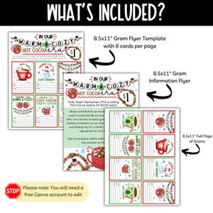 Hot Cocoa Era Gram Fundraiser Flyer Template, Candy Cane Grams ...