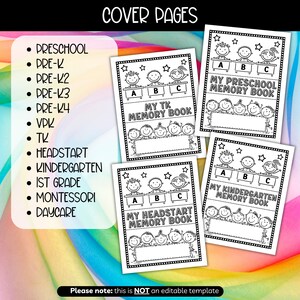Pre-k Pre-k2 Pre-k3 End of Year Memory Book Printable, TK VPK Headstart ...