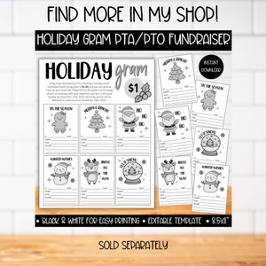 PTA PTO Holiday Gram Fundraiser Flyer Canva Template, Candy Cane Grams ...