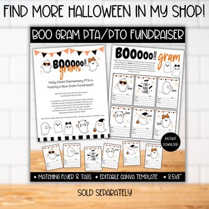 PTA PTO Boo Gram Fundraiser Flyer Template, School Fundraiser Ideas ...