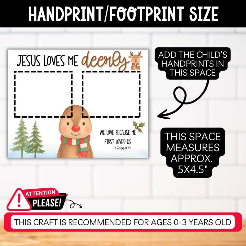 Christian Reindeer Handprint Craft, Jesus Loves Me Deerly Christmas ...