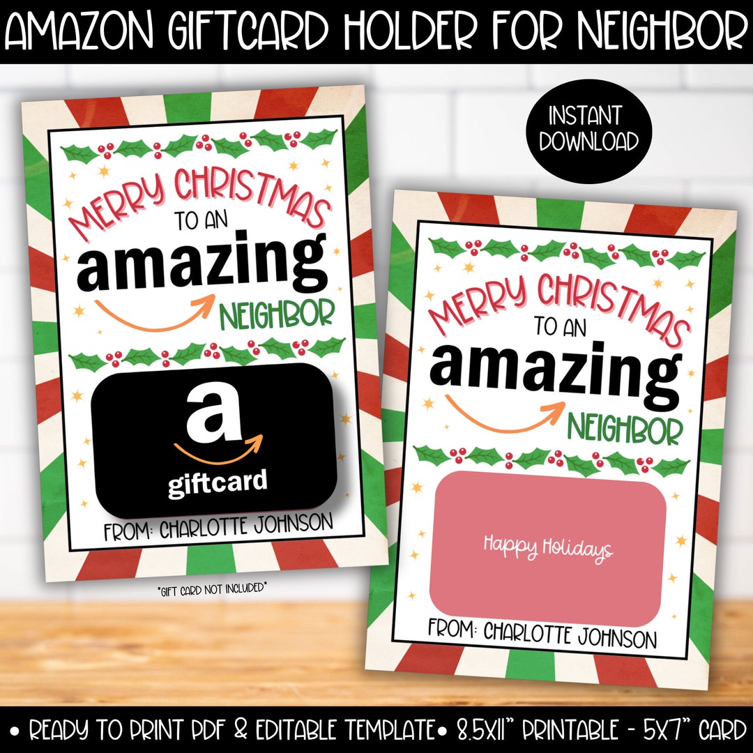 Neighbor Christmas Amazon Gift Card Holder, Christmas Gift Card for ...