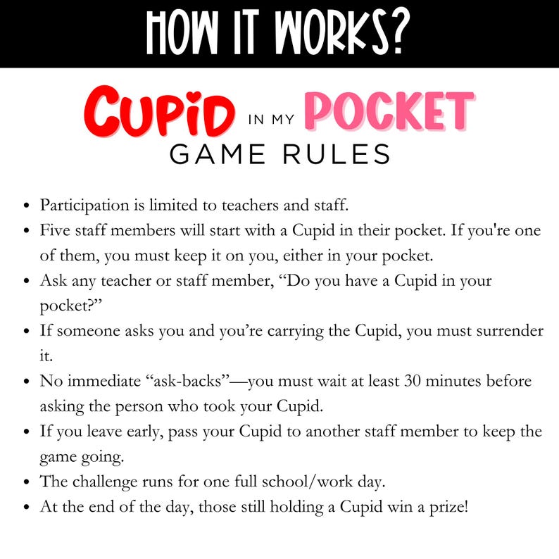 Valentine's Day Staff Morale Booster School Office Games, Teacher ...