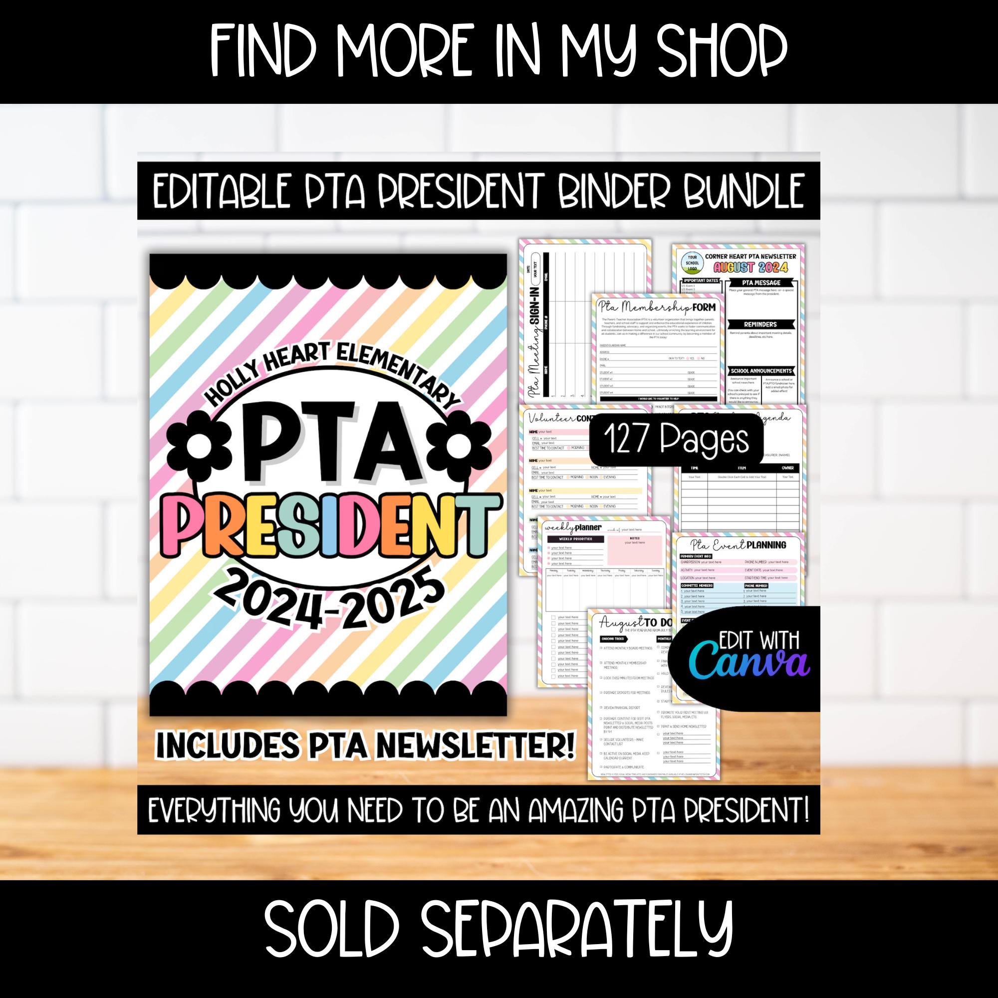 Editable PTA Newsletter Bundle Template, PTA Monthly School News Events ...