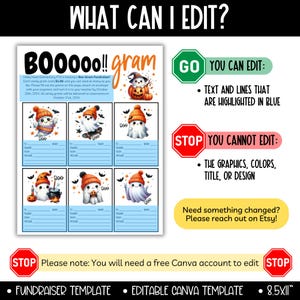 PTA PTO Halloween Boo Gram Fundraiser Flyer Canva Template, Boo Grams ...