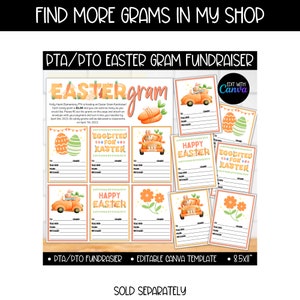 PTA PTO Spring Candy Grams Template Fundraiser, Bunny Grams, Easter ...