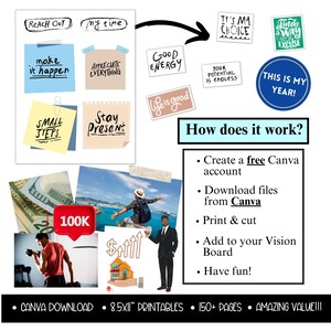 2025 Vision Board for Men Printable, Manifest New Year Goal Setting ...