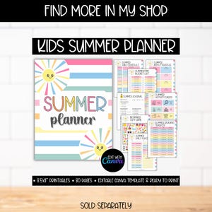 Editable Summer Bucket List for Kids, Summer Family Bucketlist Planner ...