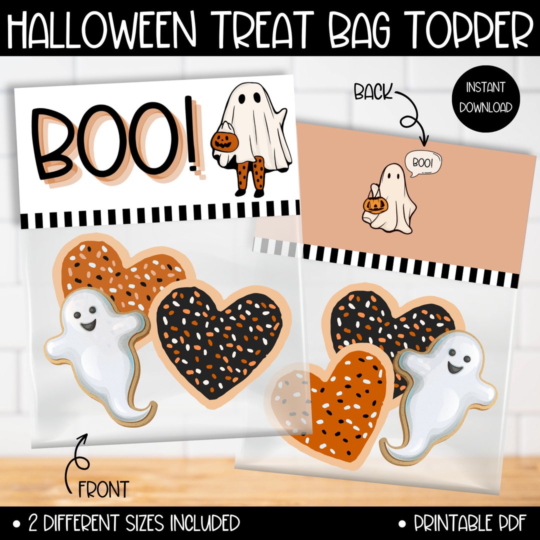 Halloween Boo Treat Bag Topper for Class Party, Halloween Cookies Treat ...