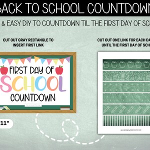 First Day of School Chalkboard Sign Countdown | 1st Day Back to School ...